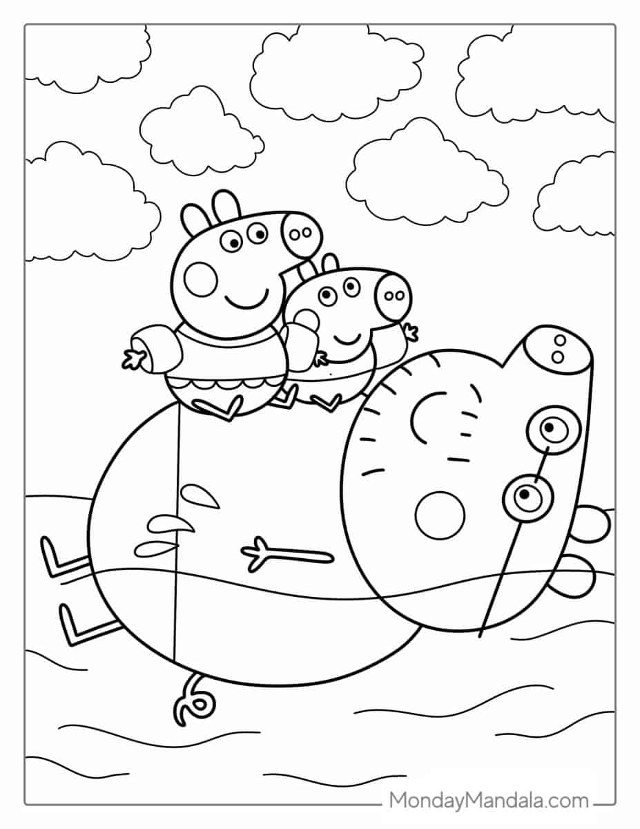 Pujsa Pepa pobarvanka in risanka za otroke - Trideseta