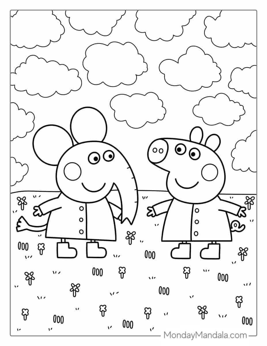 Pujsa Pepa pobarvanka in risanka za otroke - Trideseta